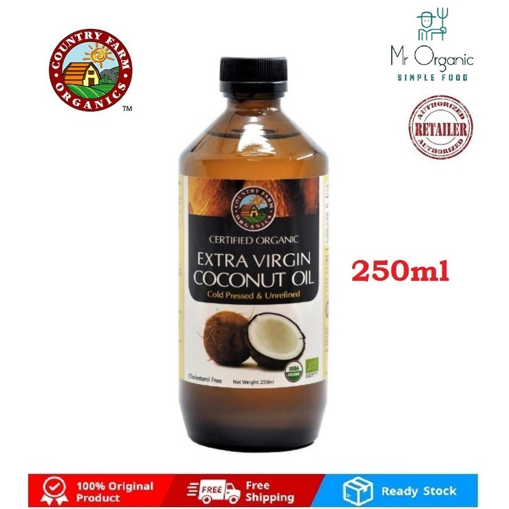 Country Farm Certified Organic Extra Virgin Coconut Oil 250ML | Shopee Malaysia