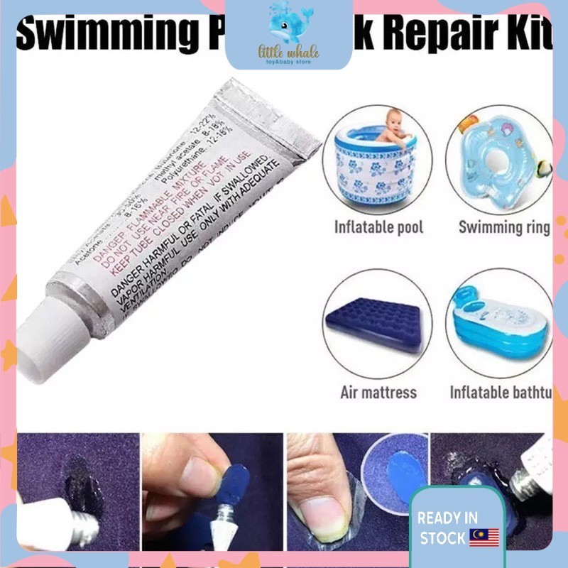 🐳Pool Repair Kit Pelampung Float Repair Kit 3 in 1 Penampal Kolam ...