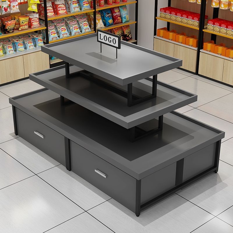 Supermarket Island Display Cabinet Cosmetics Promotion Table Shoe Display Rack Stationery Shelf ...