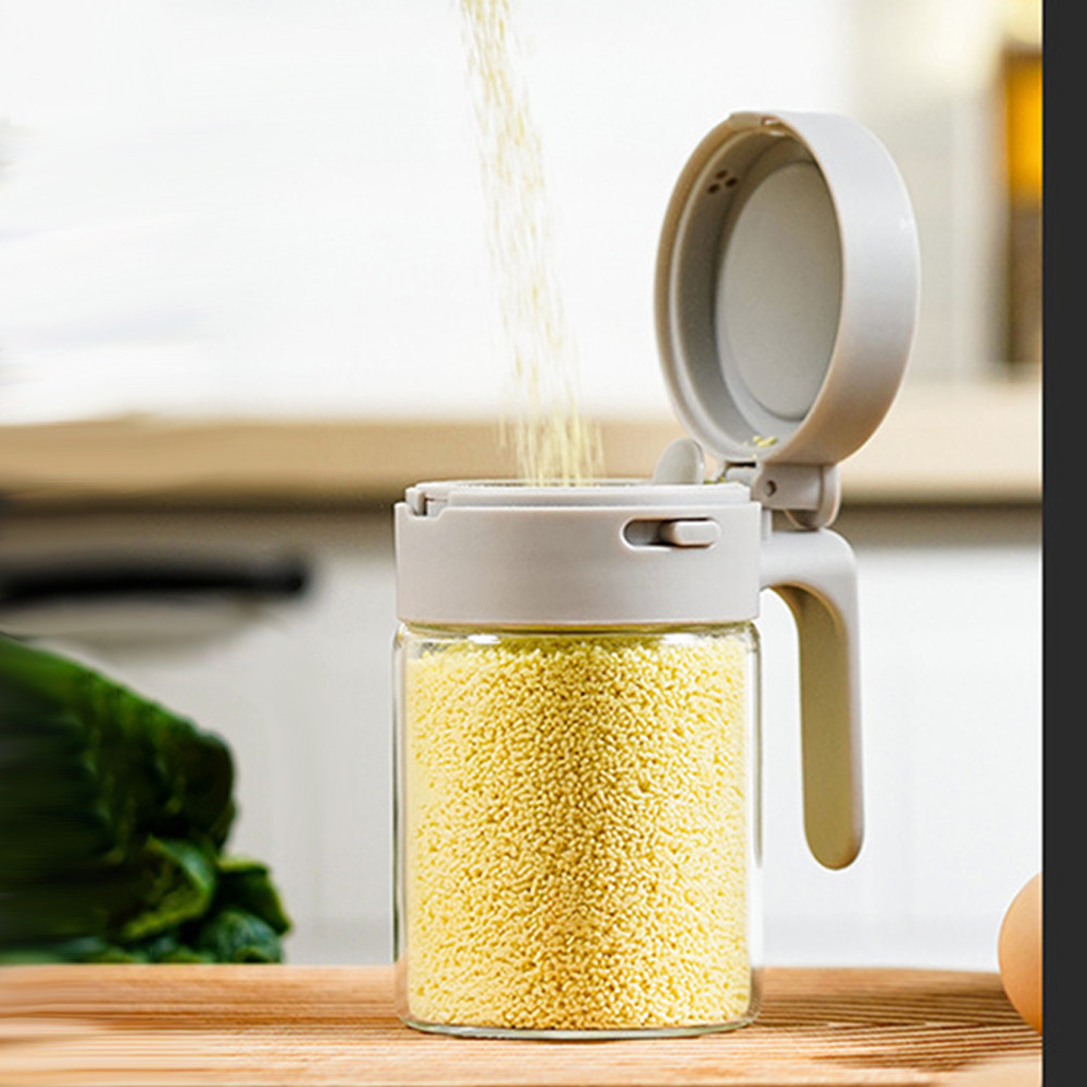 Spice Jars Glass Sugar Bowl with Lid and Spoon,Three Colors of ...