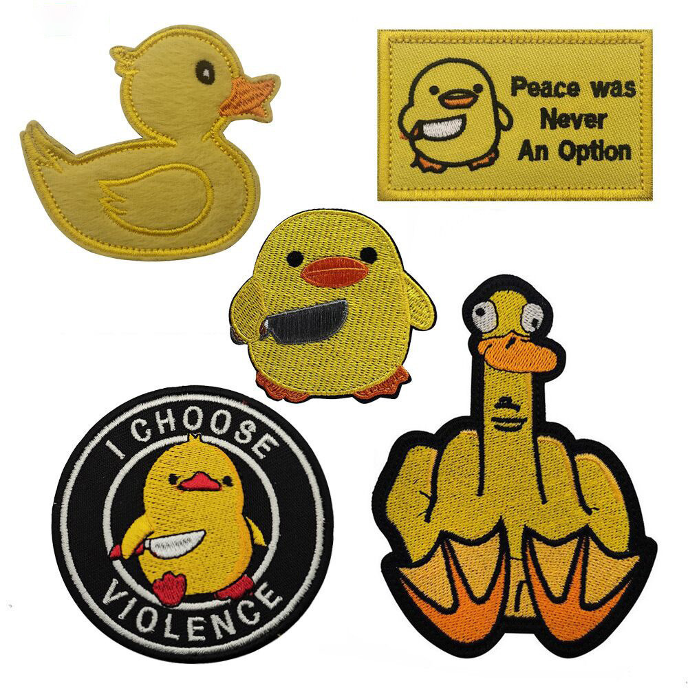 New Design Outdoor Velcro Patch Cartoon Passable Little Yellow Duck ...