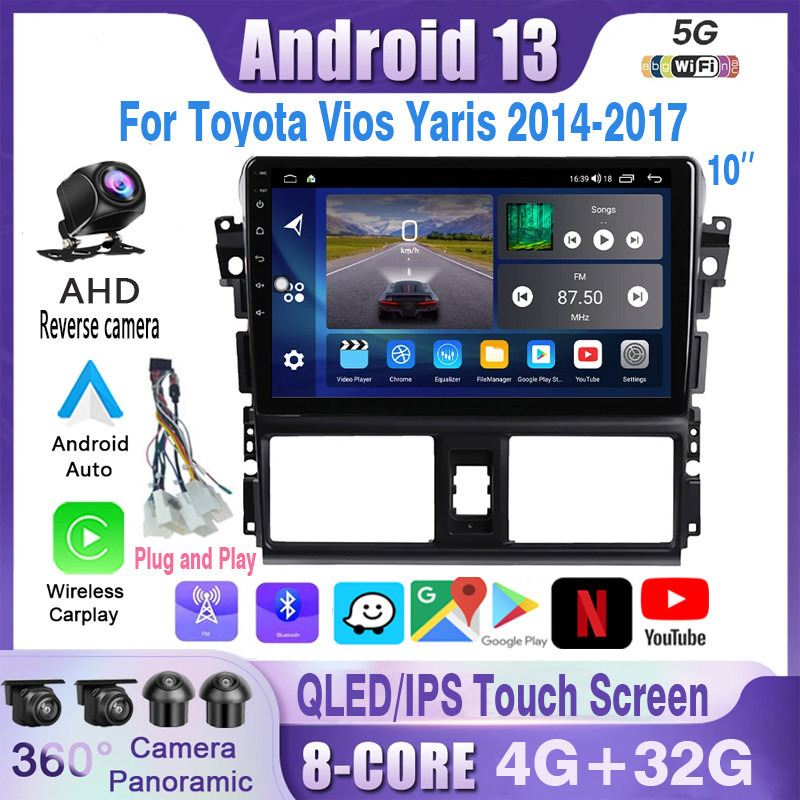 【With Frame Casing 】4G 32G Android Car Radio 8 core Carplay Headunit ...