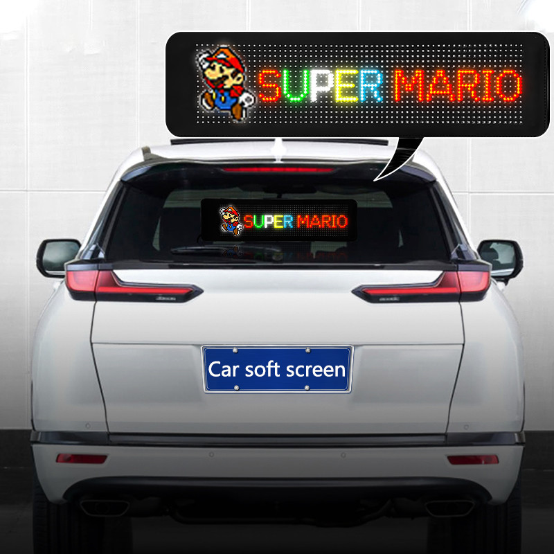 Bluetooth LED Car Sign Board RGB Scrolling Messages Flexible LED ...
