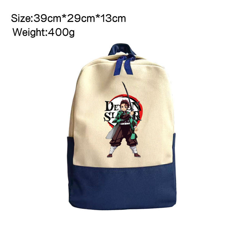 Demon Slayer Cartoon Pattern Student Canvas School Bag Korean Version ...