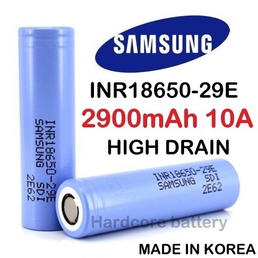 ORIGINAL Samsung 29E 18650 Battery 3.7V 2900mAh 10A Flat Top ...