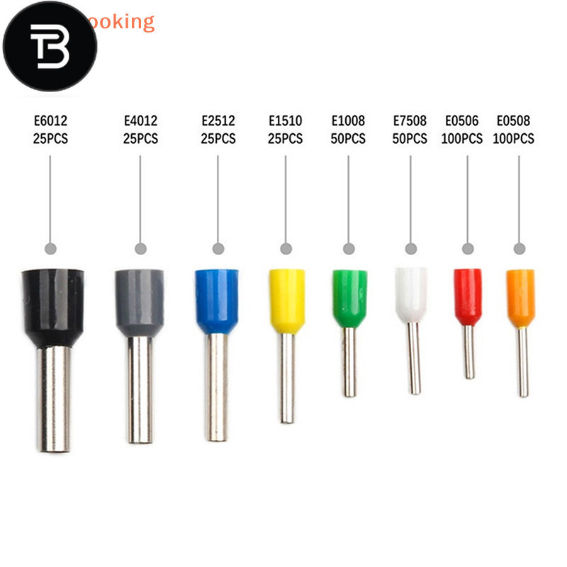 TB 400pcs Tubular Terminal Cord End Wire Connector Electrical Insulated ...
