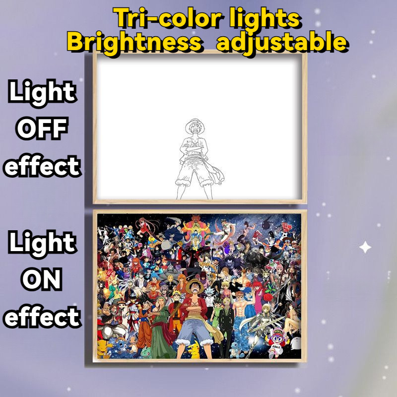 One Piece Dragon Ball Light Painting Luminous Photo Frame Painting ...