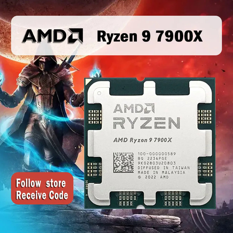 AMD Ryzen 9 7900X R9 7900X 4.7GHz 12-Core 24-Thread CPU Processor 5NM ...