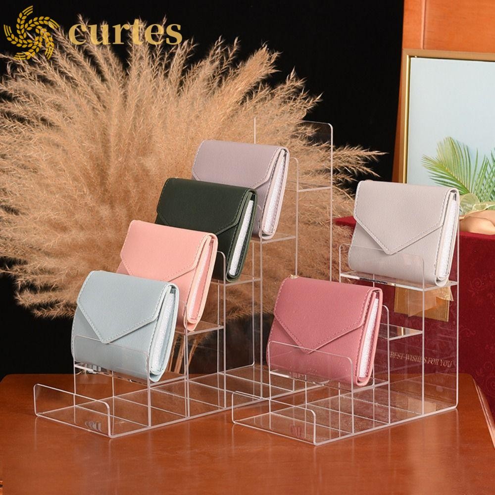 CURTES Wallet Glasses Storage Rack, Simple Black Wallet Display Stand ...