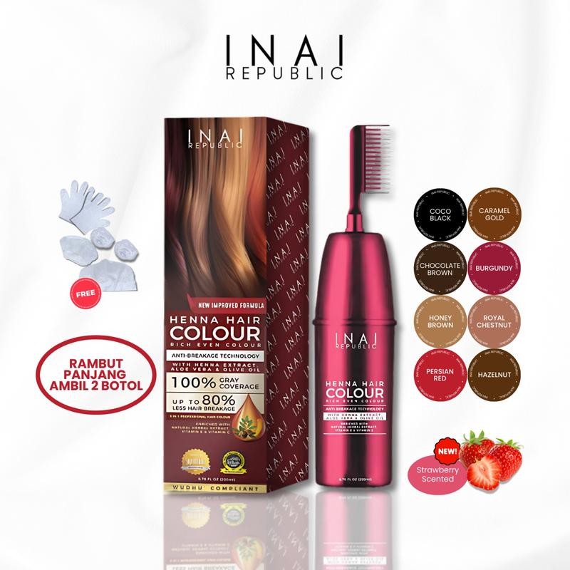 INAI PEWARNA RAMBUT HALAL - HENNA HAIR COLOUR 5 IN 1 INAI REPUBLIC (8 ...