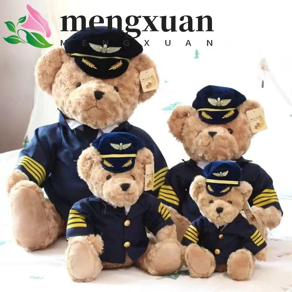MENGXUAN Captain Bear Doll, Stewardess Plushie Dolls Pilot Bear Plush ...