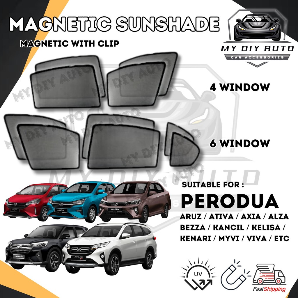PERODUA MAGNETIC SUNSHADE ATIVA AXIA BEZZA ARUZ VIVA KANCIL KENARI ...
