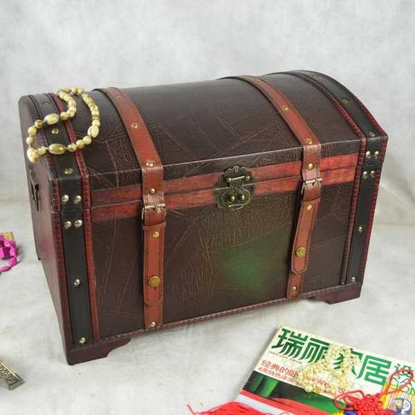 tabung duit tabung kayu tabung kayu viral Antique Locked Wooden Box ...