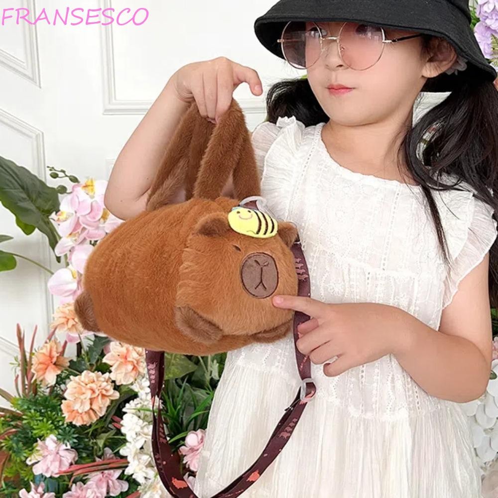 FRANCESCO Capybara Bucket Bag, PP Cotton Soft Panda Crossbody Bag ...