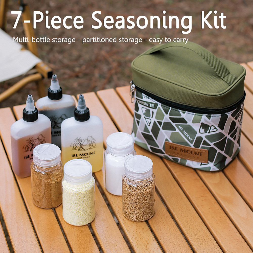 AIGONI™ BBQ Jar Spice Storage Bag Portable Spice Box Container Outdoor ...