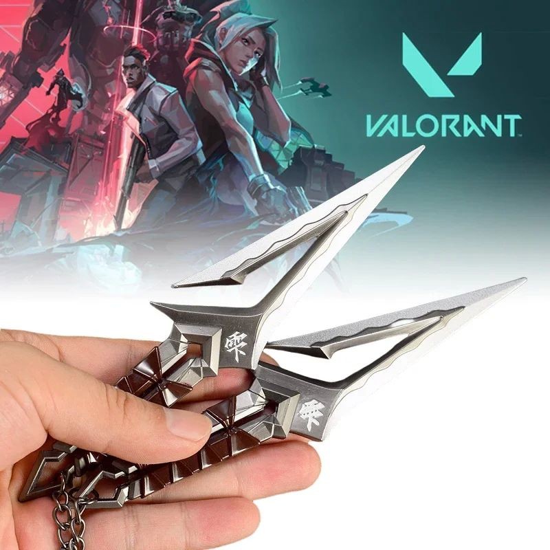 16cm Metal Ninja Katana Syuriken Anime Valorant Cosplay Prop Steel ...