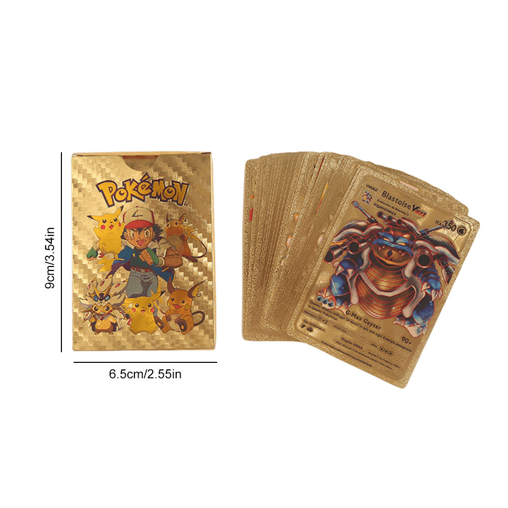 55PCS Pkemon Card Foil GOLD PACK 55 CARDS TCG GX Vmax GX Card Charizard ...