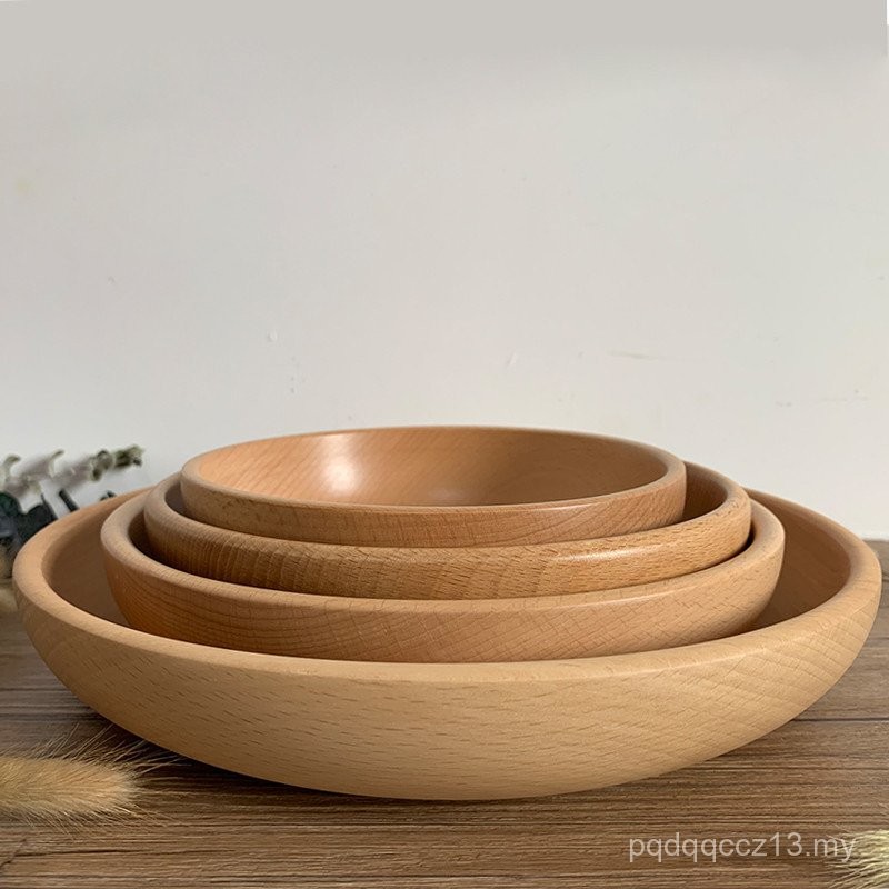 Pinggan Buah Besar Kayu Beech Gaya Jepun Mangkuk Salad Buah Kayu Pejal ...