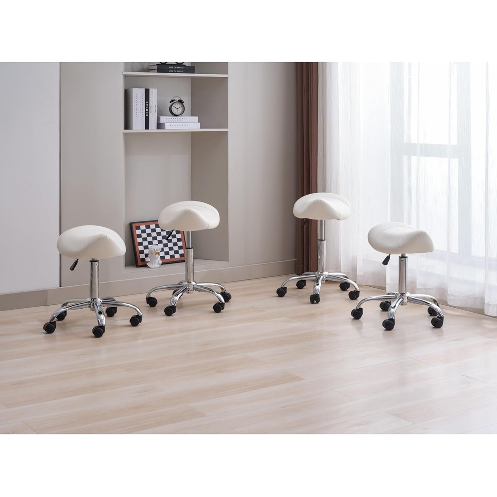 Pelana pelana Set 4, bangku pelana Swivel dengan roda, Rolling Rolling ...