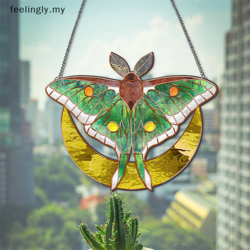 【Ready Stock】 Spanish Moon Moth Stained Acrylic Window Hanging ...