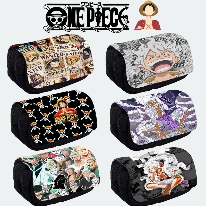 One Piece Popular Anime Student Pencil Box Portable Luffy Cartoon Full ...