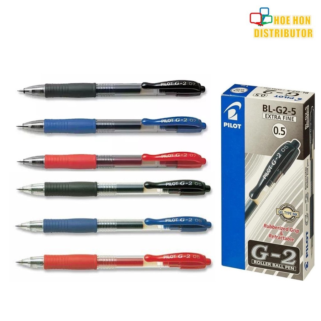 Pilot G2 Retractable Gel Pen 0.5mm 0.7mm 1.0mm Black Blue Red | Shopee ...