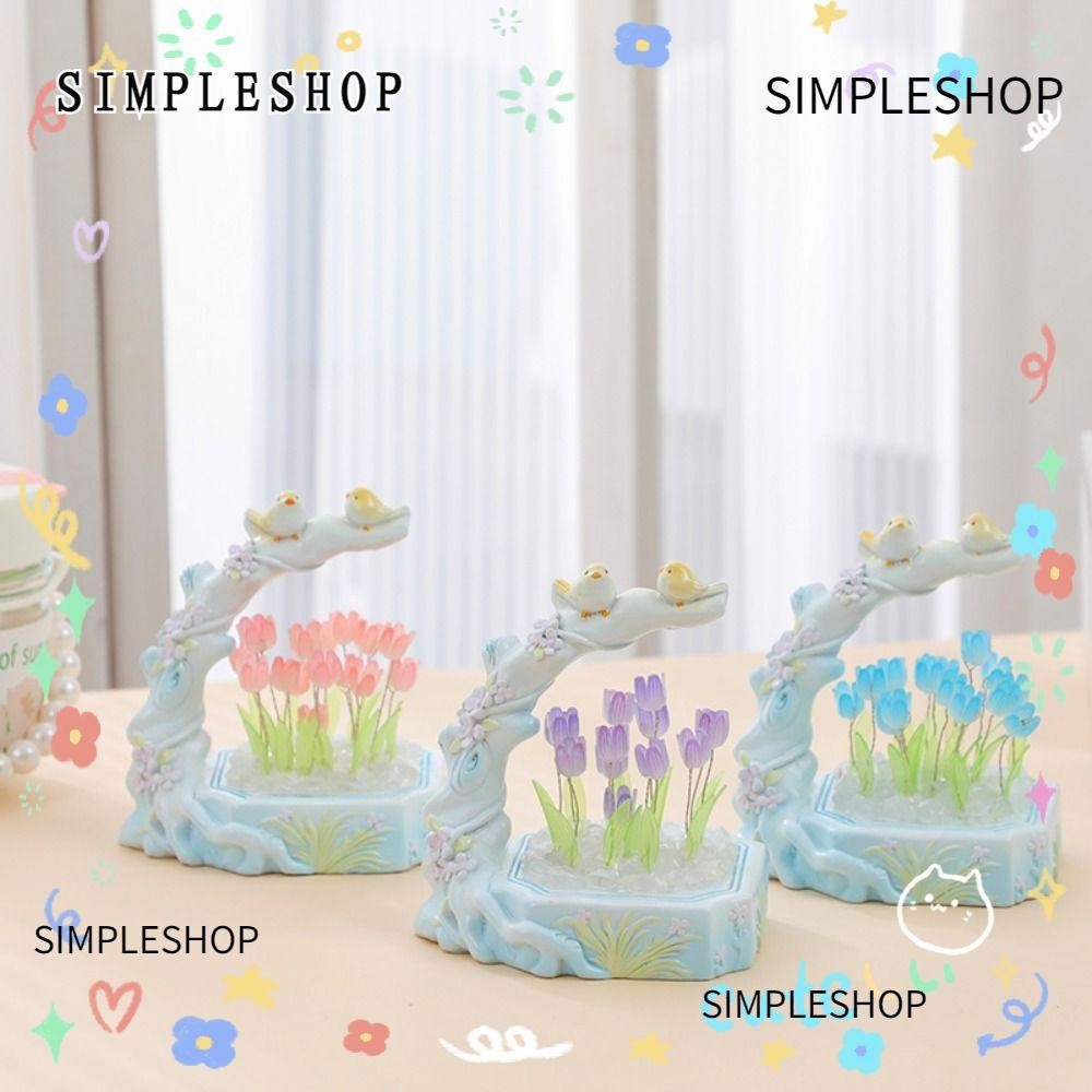 SIMPLESHOP Tulip Flower Bird Table Lamp, Home Ornament DIY Material Package Simulation Tulip ...