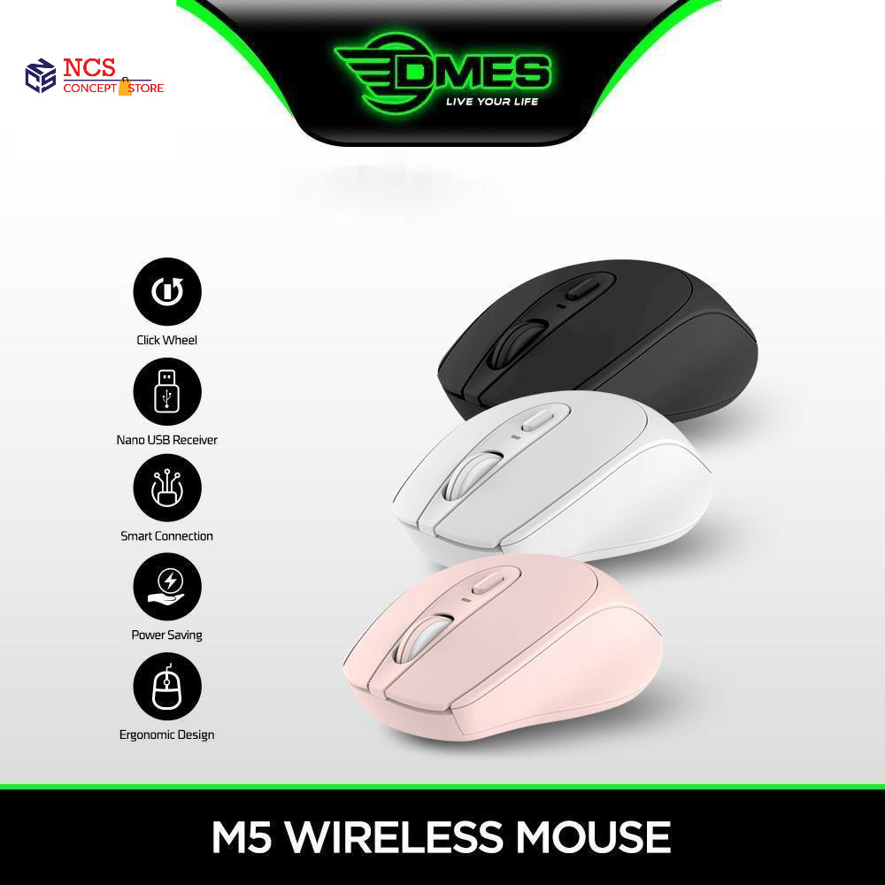 DMES DMS1-M5 2.4GHz Wireless Mouse with 1600 DPI Sensor | Shopee Malaysia