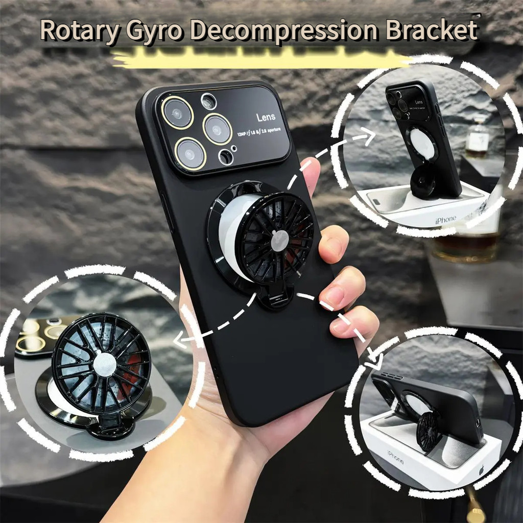 Luxury matte rotating gyroscope bracket 15 Pro max phone case for ...