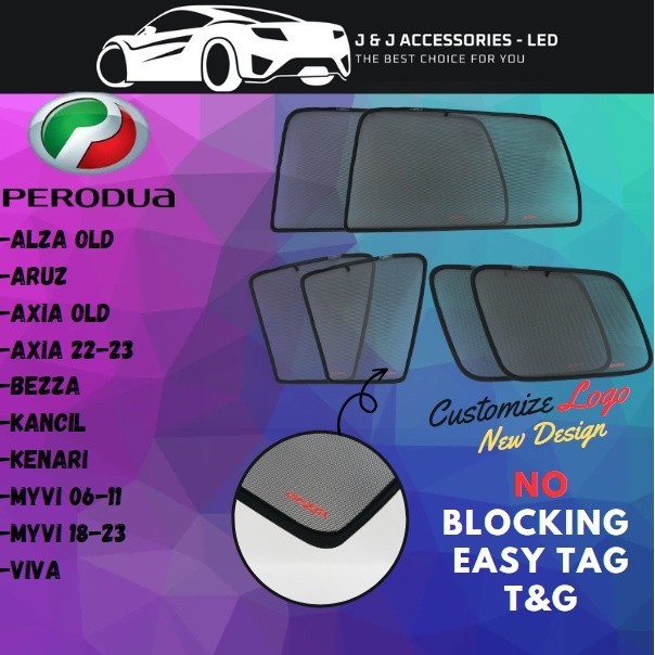 New Design Curve Magnetic Sunshade Axia, Bezza, Aruz, Myvi, Alza, Viva ...