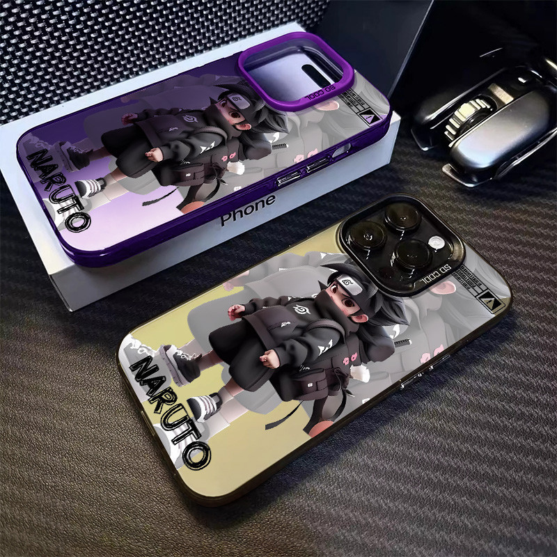 Q Version Uchiha Sasuke Frame Large Hole TPU Hard Soft Shell Comic Case ...