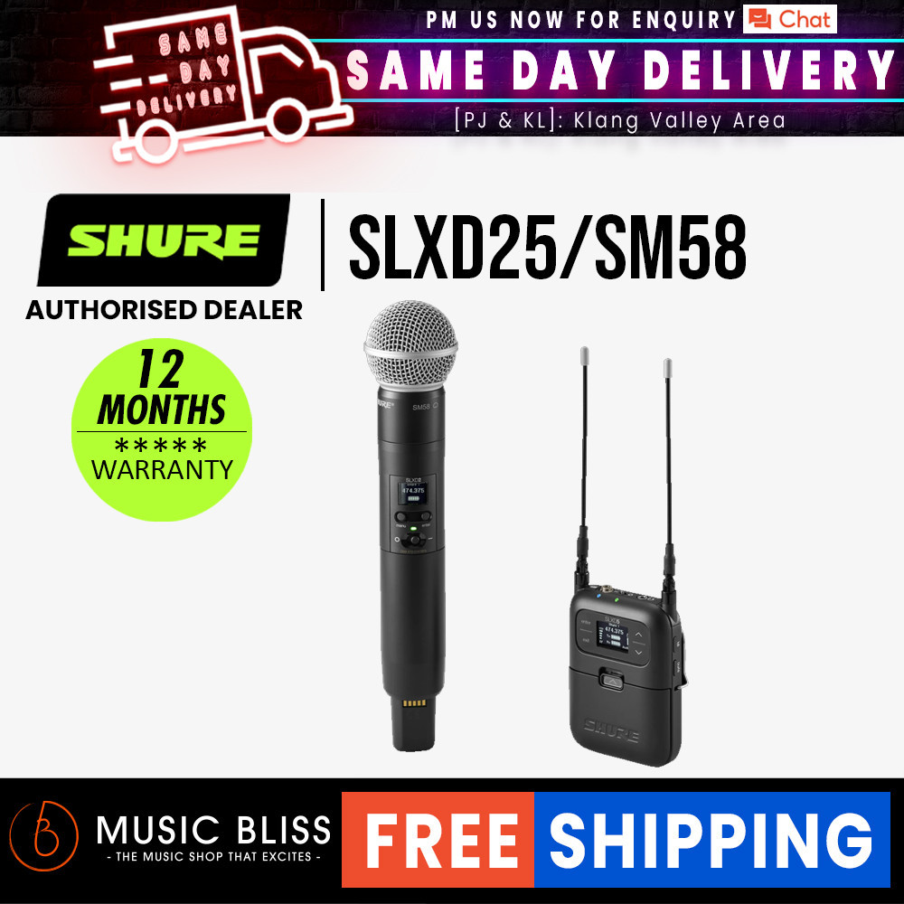 Shure SLXD25/SM58 Wireless Handheld System with SM58 Capsule | Shopee Malaysia