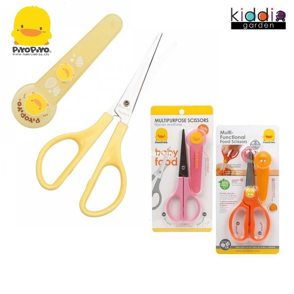 Piyo Piyo Multi Purpose Baby Food Scissors ( Yellow / Pink / Orange ) | Shopee Malaysia
