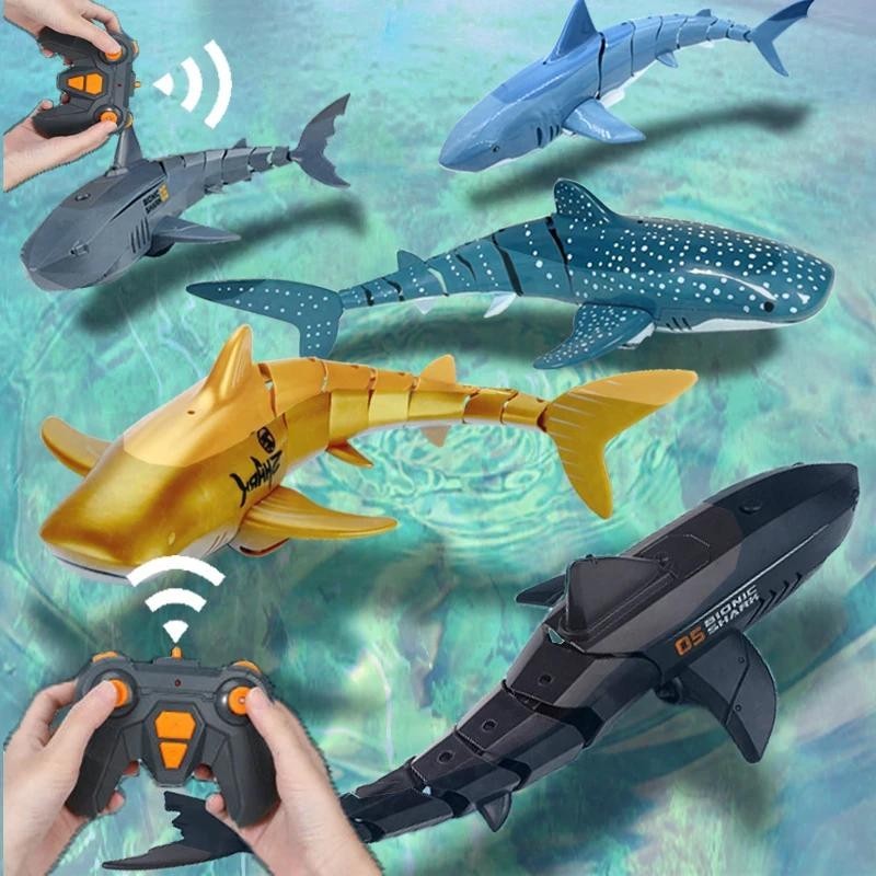 JAMXUN Rc Whale Shark Toy Robots Remote Control Animals Marine Life Tub ...