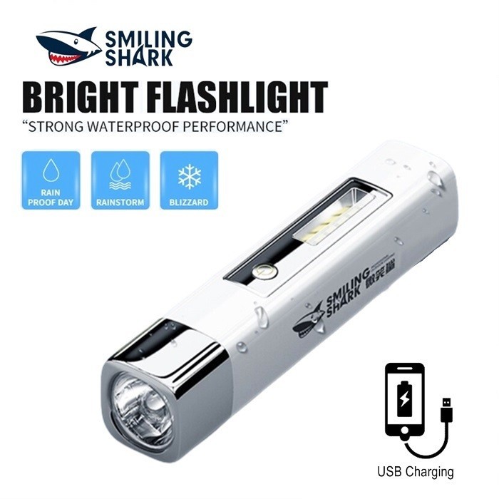 Portable Mini High Light Flashlight Smiling Shark Power Ultra ...