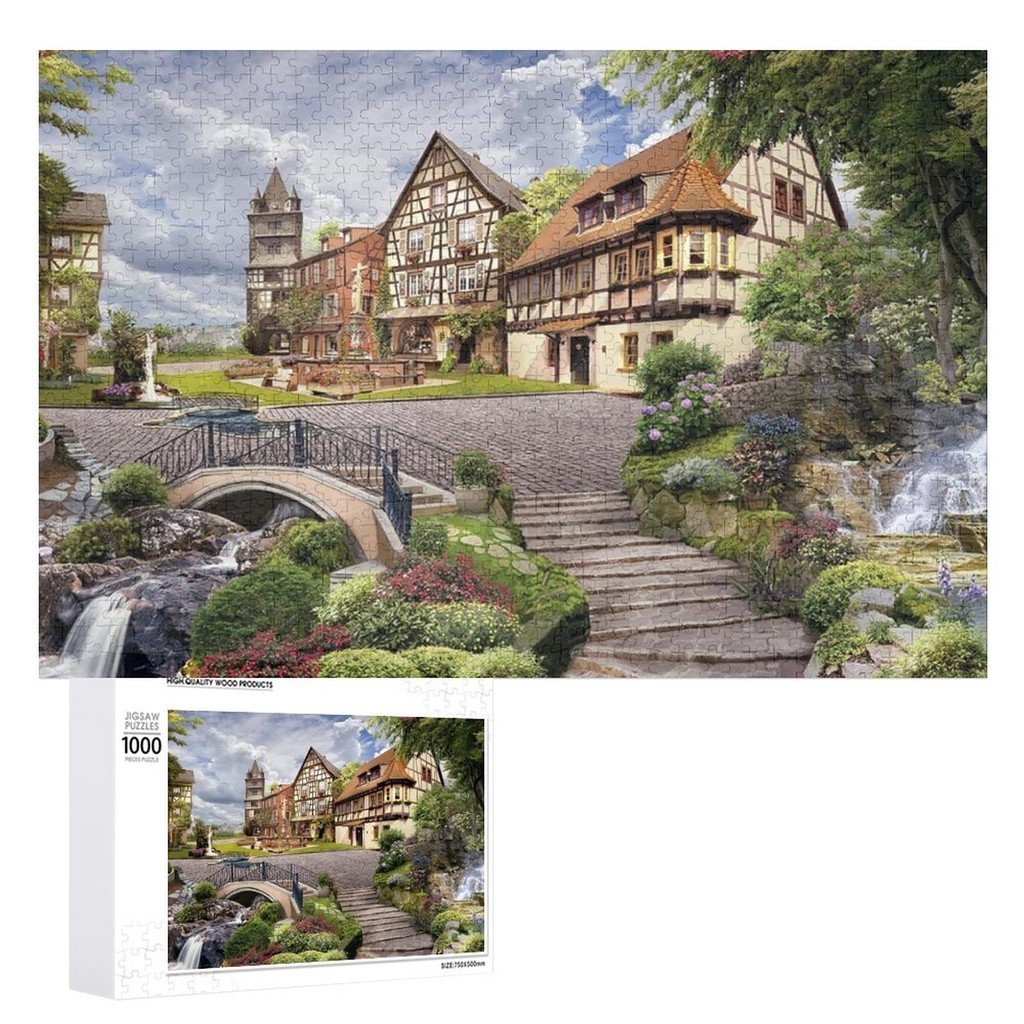 European Village Color Puzzle (500 Piece Jigsaw Puzzle) - Glare Free ...