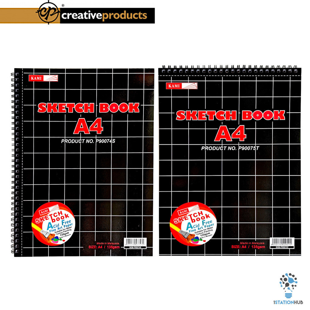 KAMI A4 Perforated Sketch Book 135GSM 18'S | Arts Craft Sketching ...