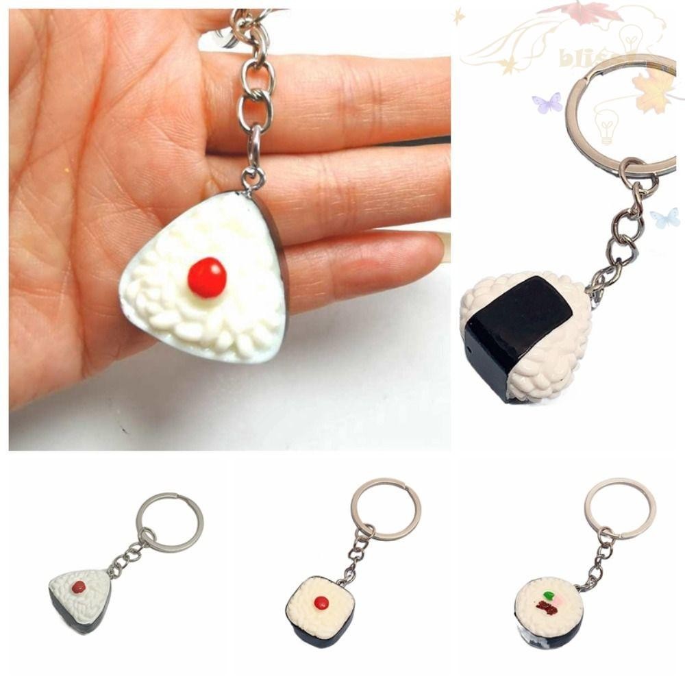 BLISS Mini Cartoon Japanese Food Keyring, Simulation Japanese Rice Ball ...