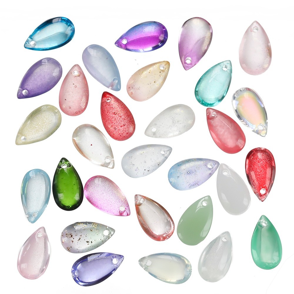 St. kunkka 5Pcs Glass Pendant 8 * 14mm Colorful Drop-Shaped Bead ...