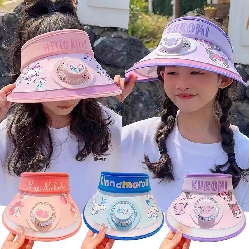Sanrio Kuromi Cinnamoroll Children's Sun Hat With Rechargeable Electric ...