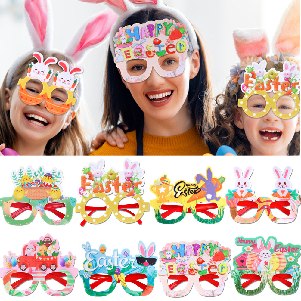 Easter Glasses Cartoon Colorful Bunny Egg Chick Eyeglasses Frame Adult ...