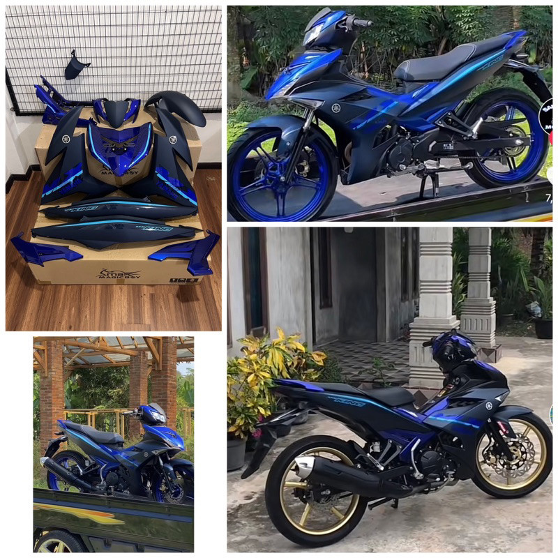 COVERSET Y15ZR V1 V2 MX KING 2022 GP BLUE BIRU MALIBU CUSTOM Siap ...