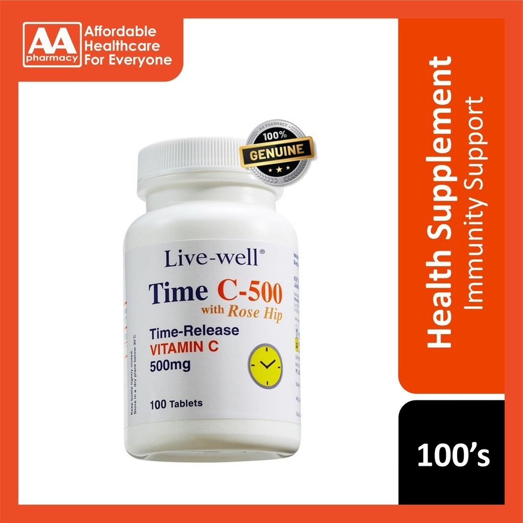 [CLEARANCE] [EXP 06/2025] Live-Well Time C-500 With Rose Hip Tablet 100 ...