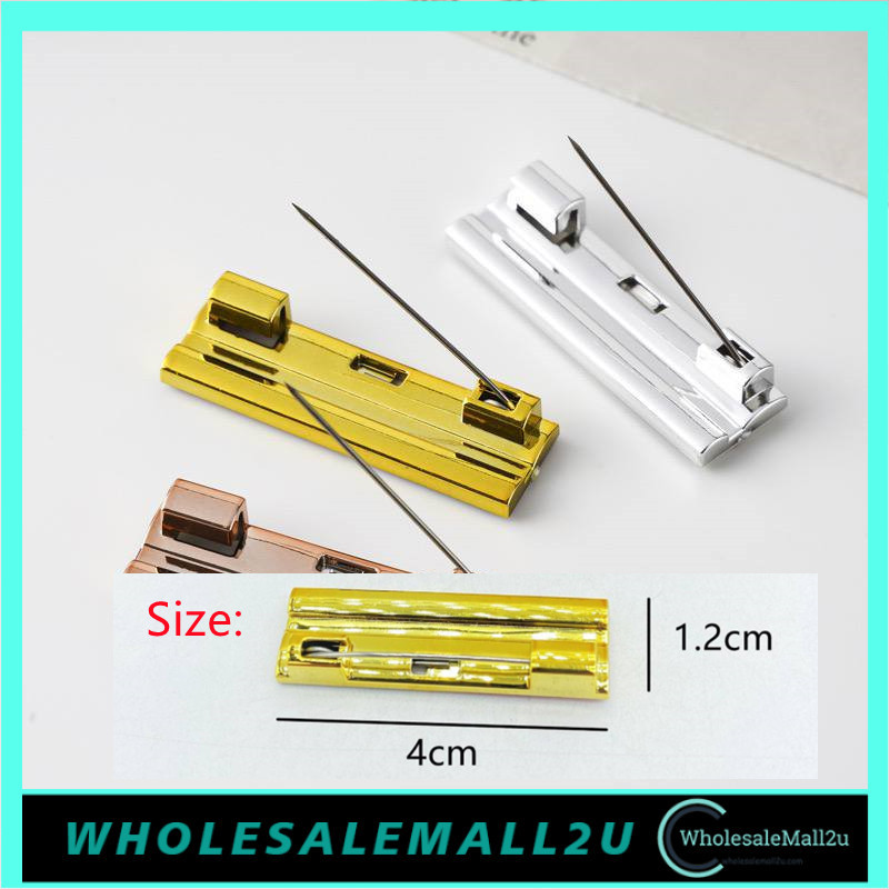 Premium Quality Large Pin 4cm x 1.2cm Name tag Pins in Gold and Silver ...