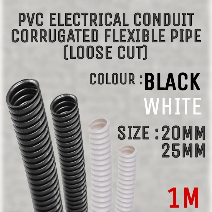 [METER] 3/4"(20MM) / 1"(25MM) PVC Electrical Conduit Corrugated ...