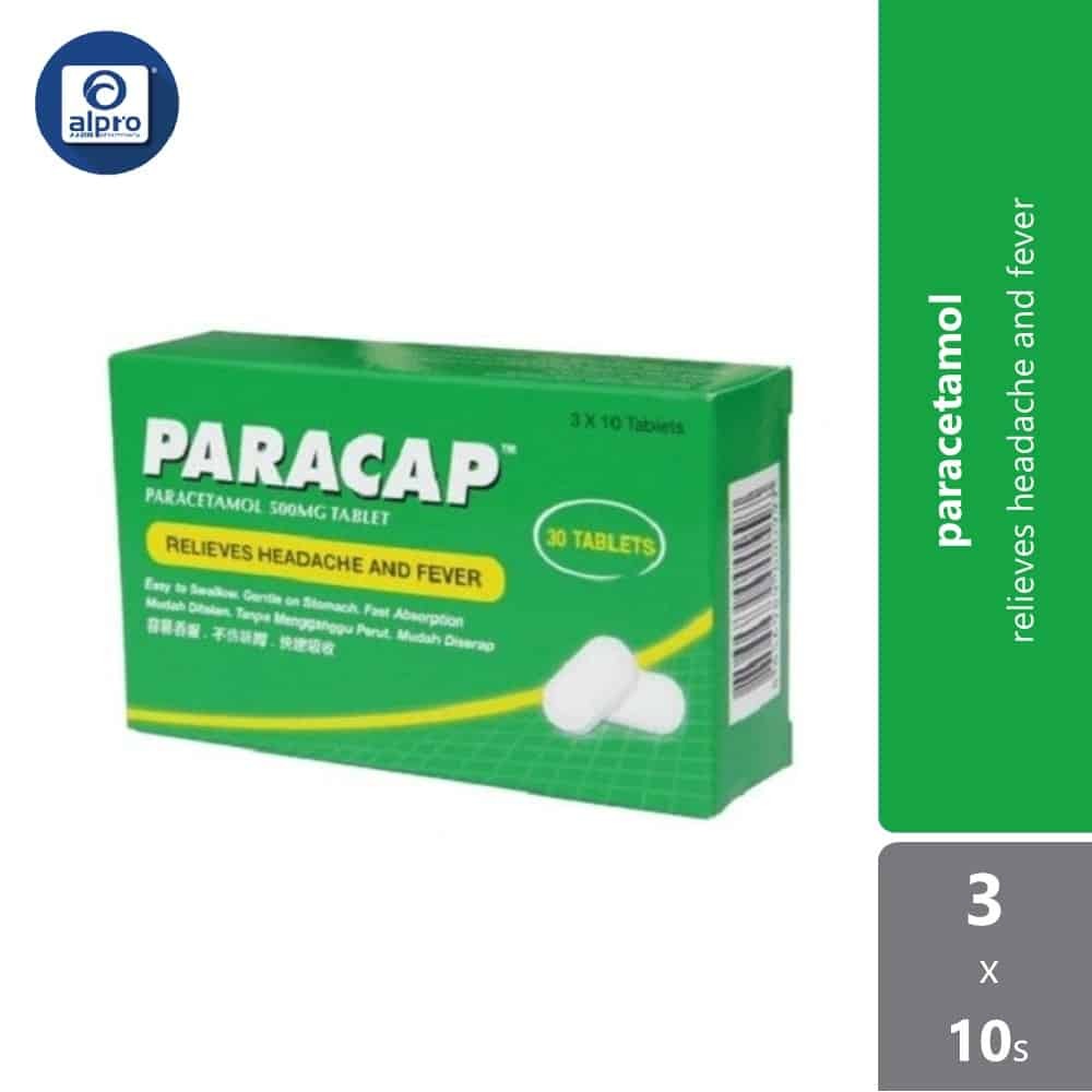 Paracap Paracetamol 500mg 3x10s | Relieves Headache and Fever | Shopee ...