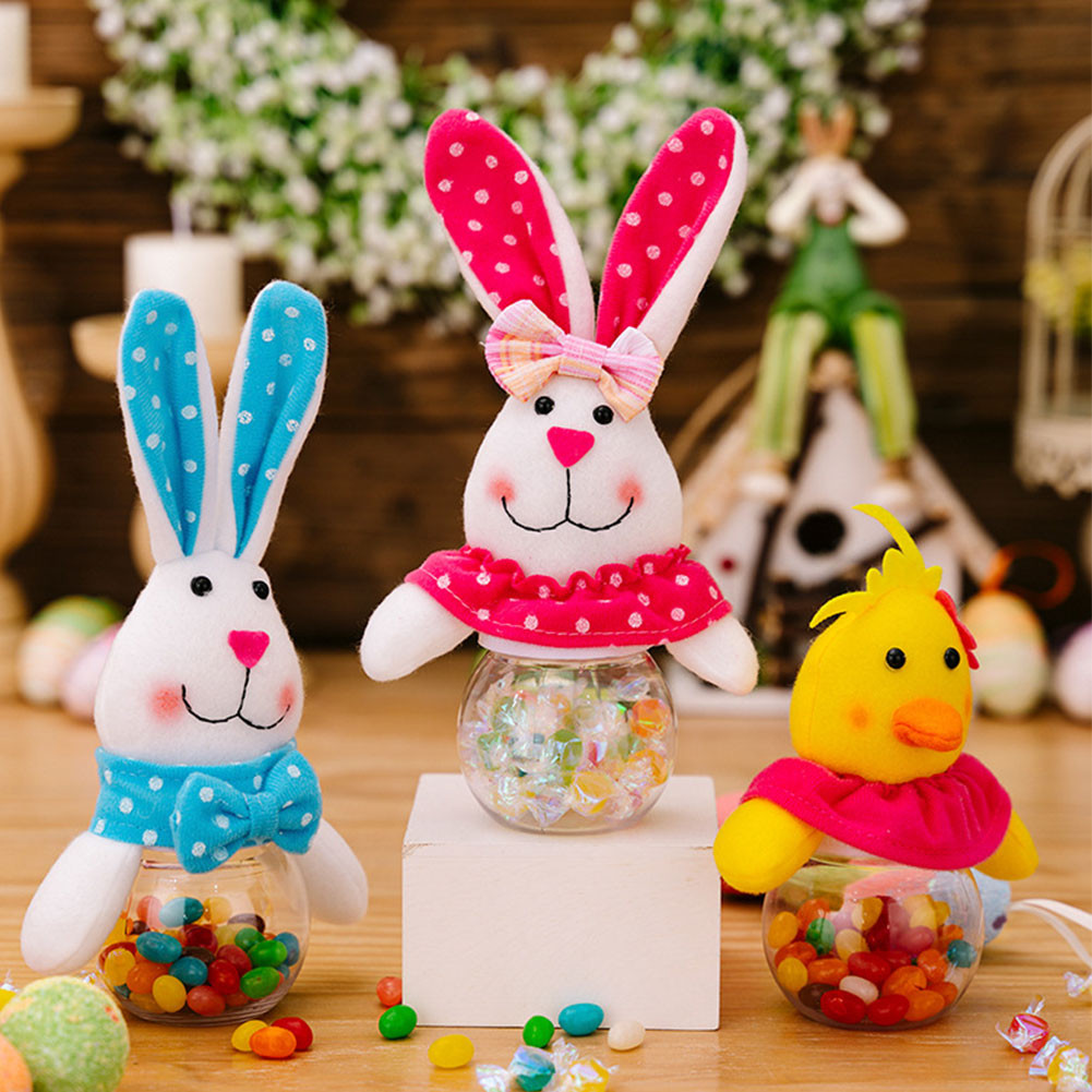 Easter Candy Box Cute Bunny Duck Chocolate Candy Boxes Transparent Jar ...