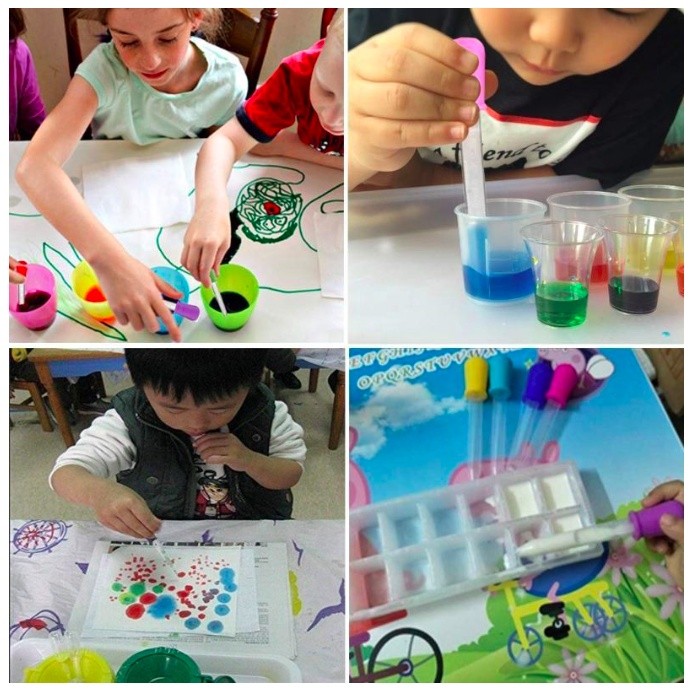 Reusable Silicone Pipette Dropper Sensory Montessori Play Water Color ...