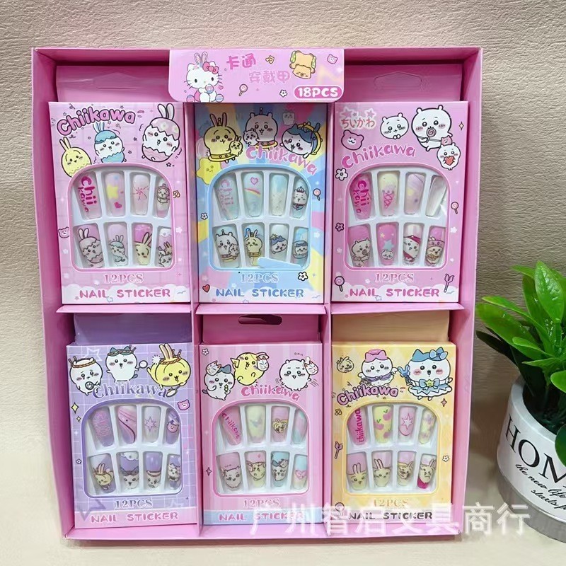 Chiikawa Nail Stickers Cute Hachiware Usagi Cartoon Transfer Sliders ...