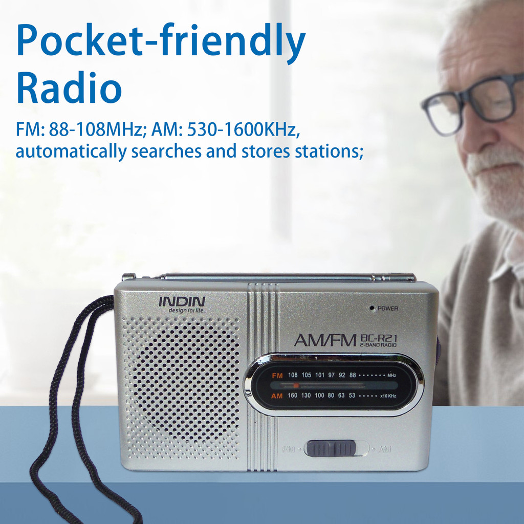 SHB Pocket-Sized Portable Radio AM/FM Dual Channel HiFi Sound Low ...